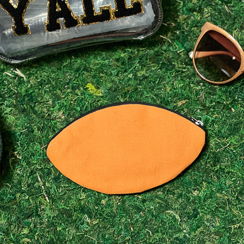 Orange Beaded Football Coin Purse | Lone Star Mercantile