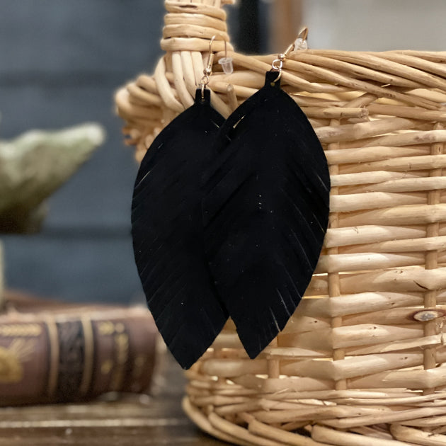 Suede Feather Earrings | Lone Star Mercantile